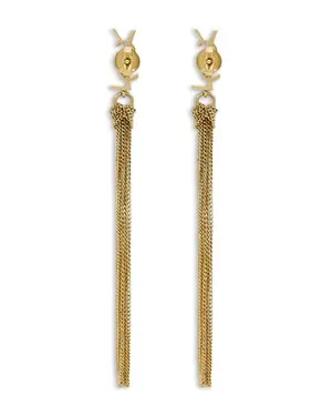 Saint Laurent Cassandre Tassel Earrings - Gold