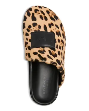 Givenchy Label Calf Hair Mule Flats