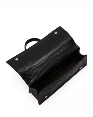Alexander McQueen Leather Handbag With Croc Embossed Detail