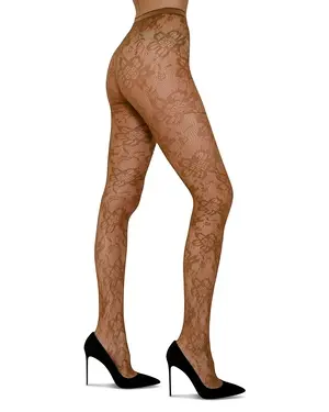 HIGH HEEL JUNGLE Lola Lace Tights - Brown