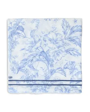 Maje Floral Print Wool Blend Shawl - White/blue