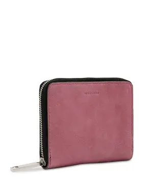 ALLSAINTS Lena Hex Zip Wallet - Raspberry
