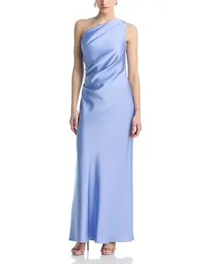 Aqua One Shoulder Evening Dresses