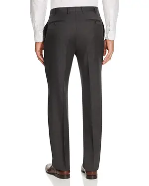 Canali Siena Wool Classic Fit Dress Pants - Charcoal