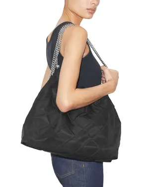 Tory Burch Fleming Nylon Hobo Bag - Black