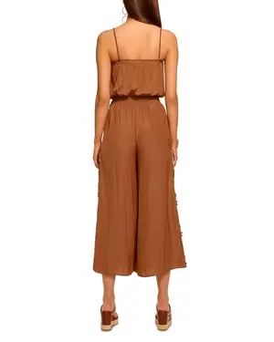 Ramy Brook Strappy Wide Leg Jumpsuit With Belt And Embellished Details