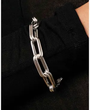 ORADINA Sterling Double It Paperclip Chain Bracelet - Silver