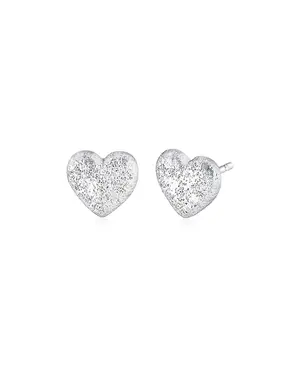 ORADINA Sterling Heart Stud Earrings - Silver