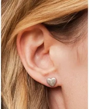 ORADINA Sterling Heart Stud Earrings - Silver