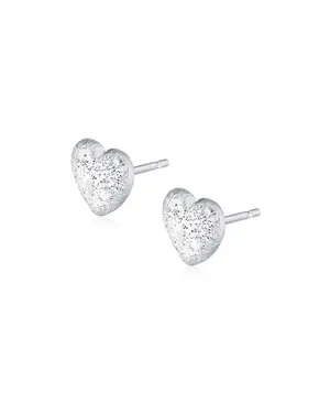 ORADINA Sterling Heart Stud Earrings - Silver