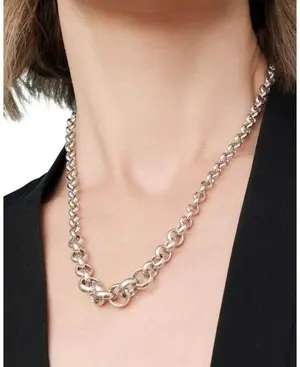 ORADINA Sterling Graduated Rolo Necklace - Silver