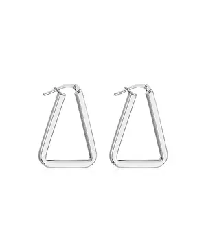 ORADINA Sterling Trinity Hoop Earrings - Silver