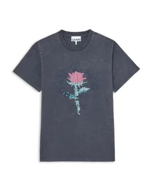 GANNI Graphic Jersey Tee - Phantom
