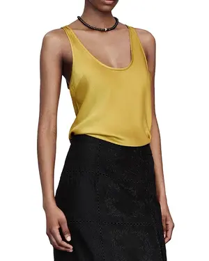 REFORMATION Veya Silk Tank - Chartreuse