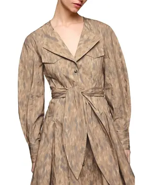 GANNI Printed Shirt Dress - Burro