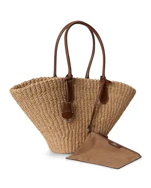 Polo Ralph Lauren Bellport Raffia Basket Tote - Natural