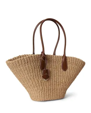 Polo Ralph Lauren Bellport Raffia Basket Tote - Natural
