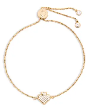 Kate Spade New York Everyday Spade Pave Slider Bracelet - Clear/gold
