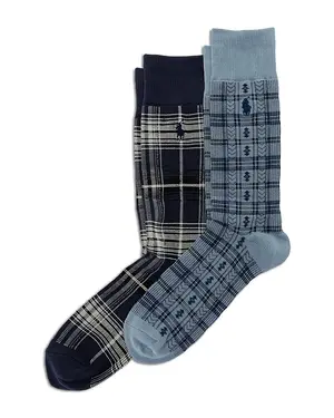 Polo Ralph Lauren Plaid Crew Socks Pack - Blue