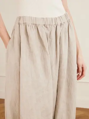 Comme Des Garçons Linen Wide-leg Pants - Neutrals
