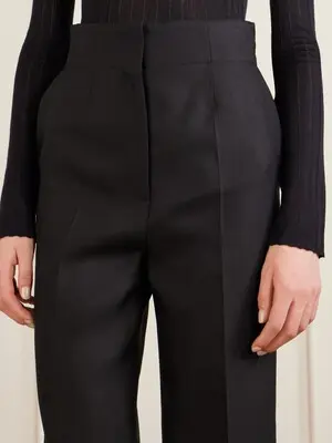 Khaite Raelle Wool And Silk-blend Straight-leg Shorts
