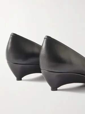 JIL SANDER Leather Wedge Sandals - Black