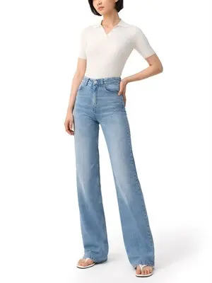 AMI Paris Cotton Flared Jeans - Blue