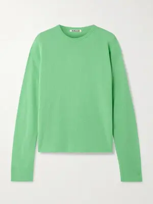 Auralee Cashmere And Silk-blend Crewneck Sweater