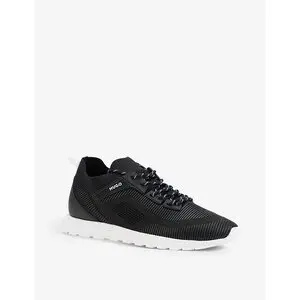 Hugo Panelled Embossed-branding Faux-leather Trainers