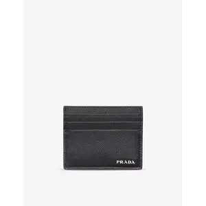 Prada Logo-plaque Saffiano Leather Card Holder