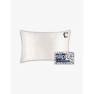 Slip Queen Letter-embroidered Silk Pillowcase 51cm X 76cm - C