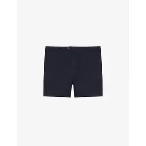 REISS Stretch-cotton Chino Shorts - Navy