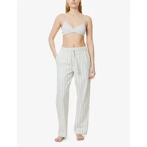TEKLA Straight-leg Organic-cotton Poplin Pyjama Trousers