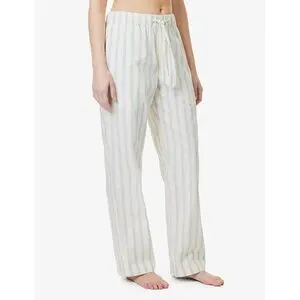 TEKLA Straight-leg Organic-cotton Poplin Pyjama Trousers