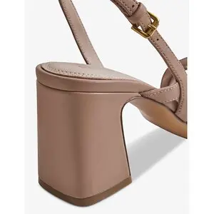 REISS Alice Leather Block-heel Sandals