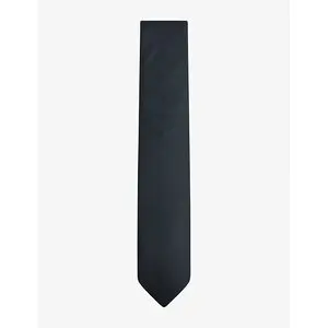 REISS Ceremony Textured Silk Tie - Navy