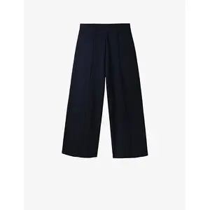 THE WHITE COMPANY Pleated High-rise Trousers - Navy