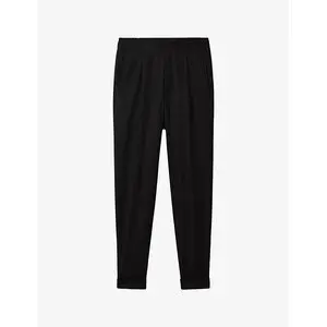 REISS Relaxed-fit Tapered Woven Trousers - Black