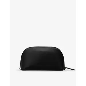 Smythson Foil-text Print Leather Cosmetic Case