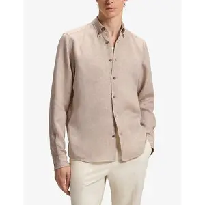 BOSS Regular-fit Long-sleeve Linen Shirt - Medium Beige