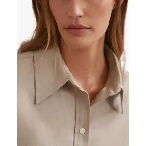 REISS Caylan Cropped Cotton And Wool-blend Shirt