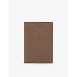 Smythson Grained Leather Passport Cover Fawn