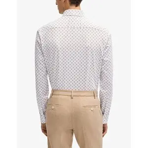 BOSS Printed Slim-fit Cotton-blend Jersey Shirt