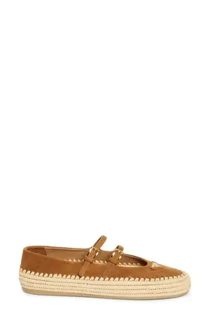 Prada Raffia Mary Jane Flats - Brown