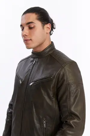 FURNIQ UK Sullivan Leather Jacket - Brown