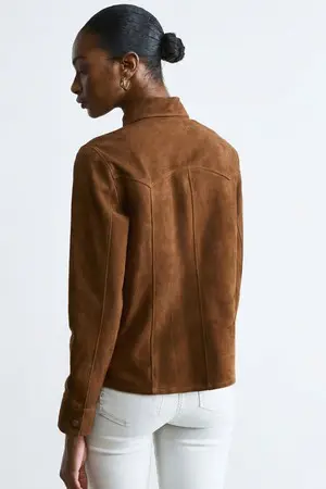 FURNIQ UK Juliet Suede Shirt - Chestnut