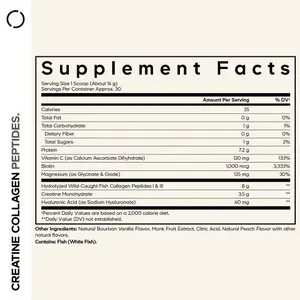 CODEAGE Creatine Collagen Peptides, Biotin, Magnesium, Hyaluronic Acid, Vit C - White