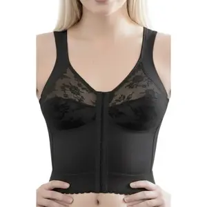 CORTLAND INTIMATES A DIVISION OF RAGO Front Closure Back Support Long Line Bra - Black