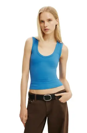 COTTON ON Hold Me V Neck Tank - Cobalt