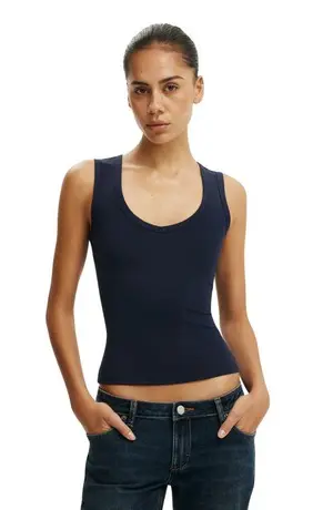 COTTON ON Hold Me V Neck Tank - Total Eclipse